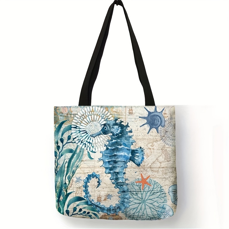 3d Sea Turtle Pattern Tote Bag Large Capacity Shoulder Bag - Temu ...