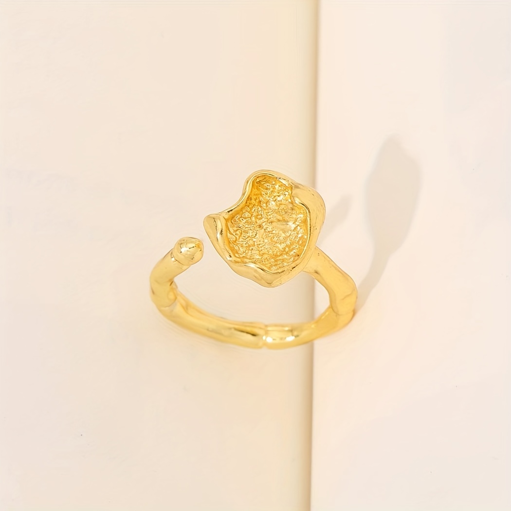 Golden Ring For Men Irregular Shaped Ring Open Adjustable - Temu Australia
