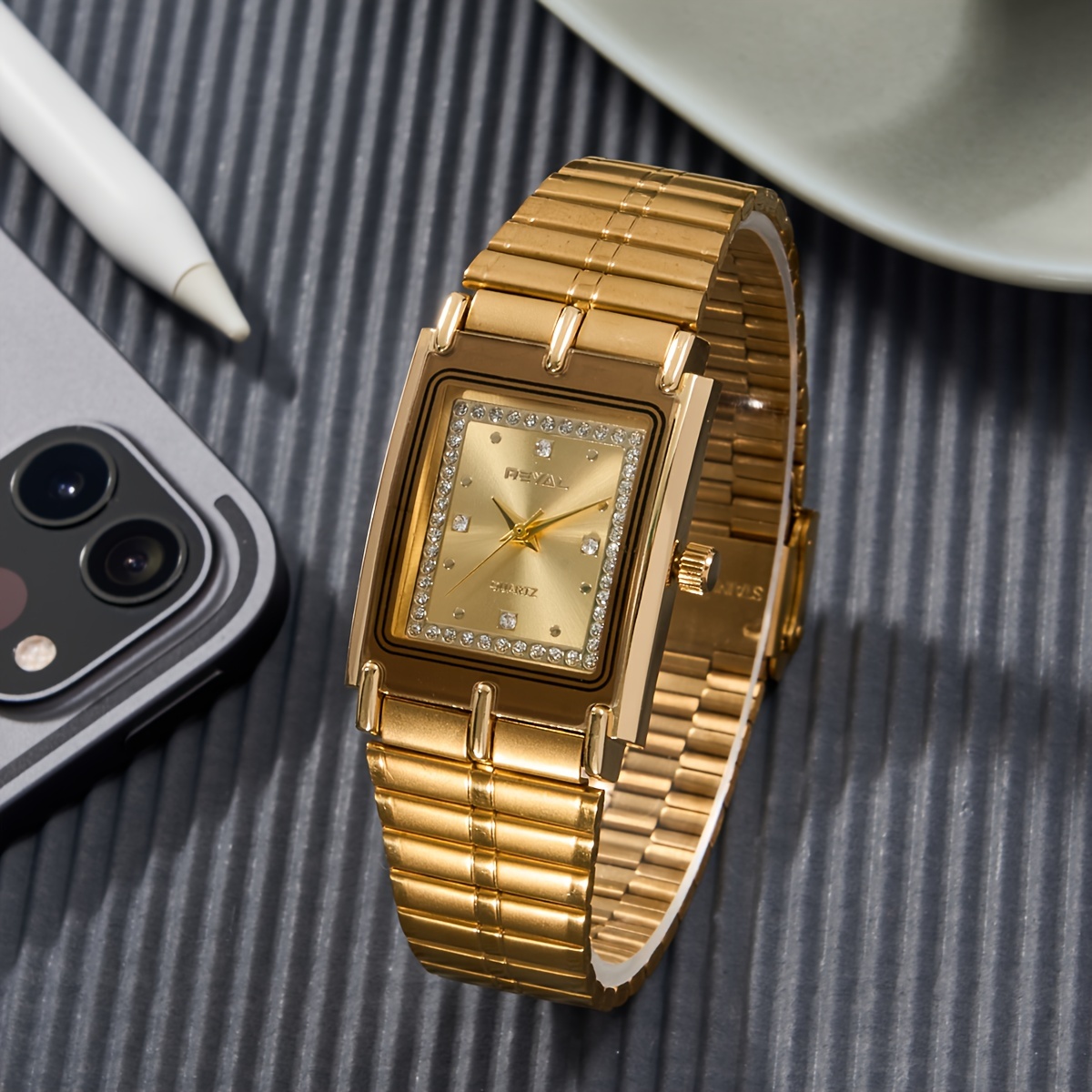 Fashion Men's Business Square Watch - Temu United Kingdom