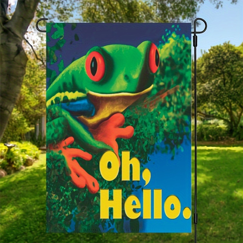 Waterproof Cute Chameleon Hello Garden Flag Premium Yard - Temu Canada