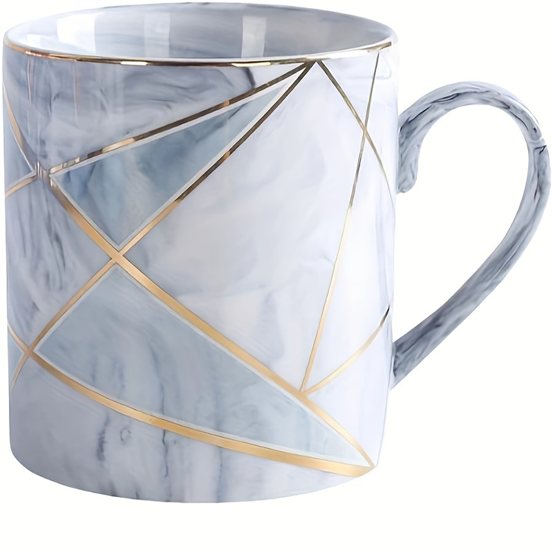 Golden Pattern Marble Print Coffee Mug Ceramic Coffee Cup - Temu Australia