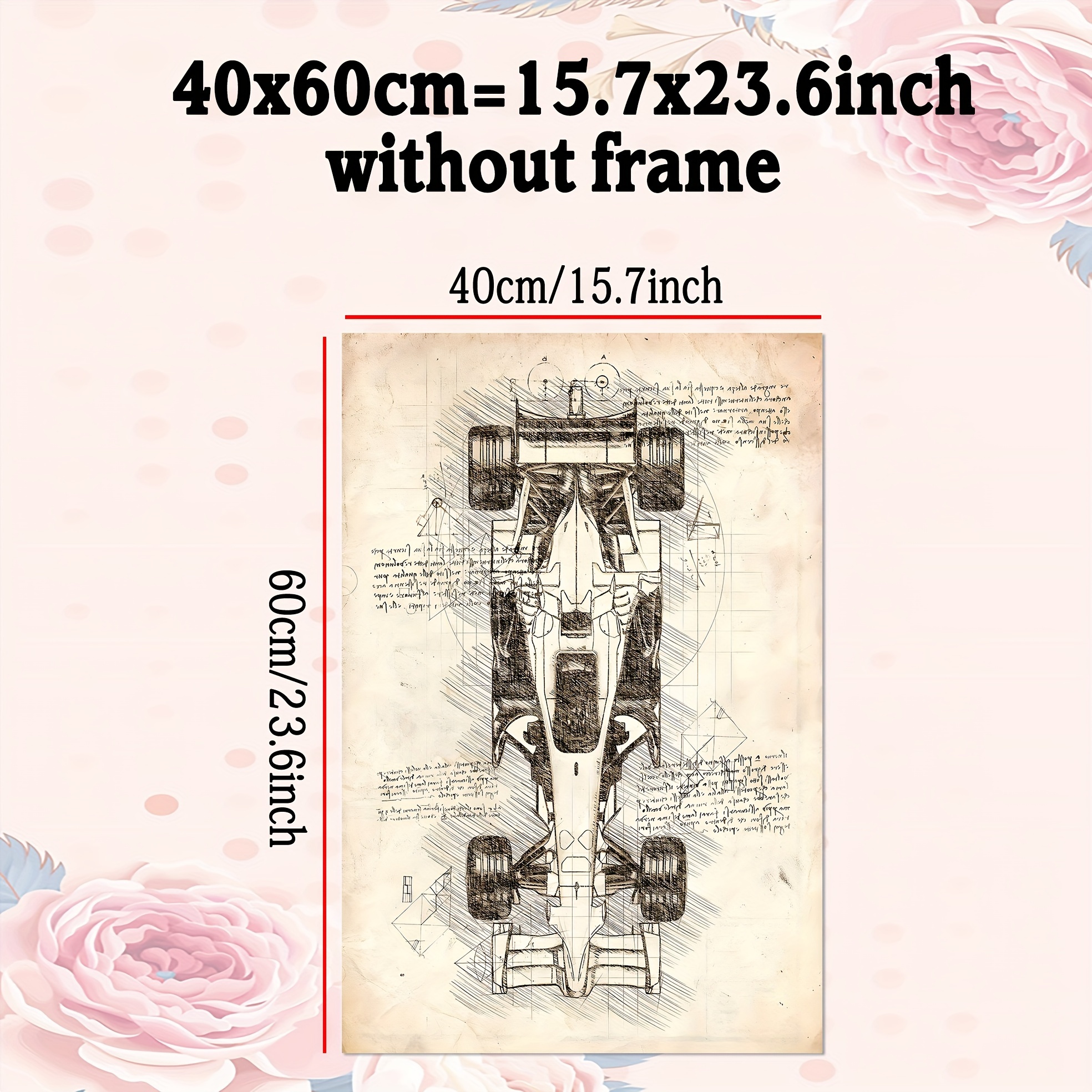1pc Unframed Racing Car Sketch Art Poster Patent Formula 1 - Temu Germany