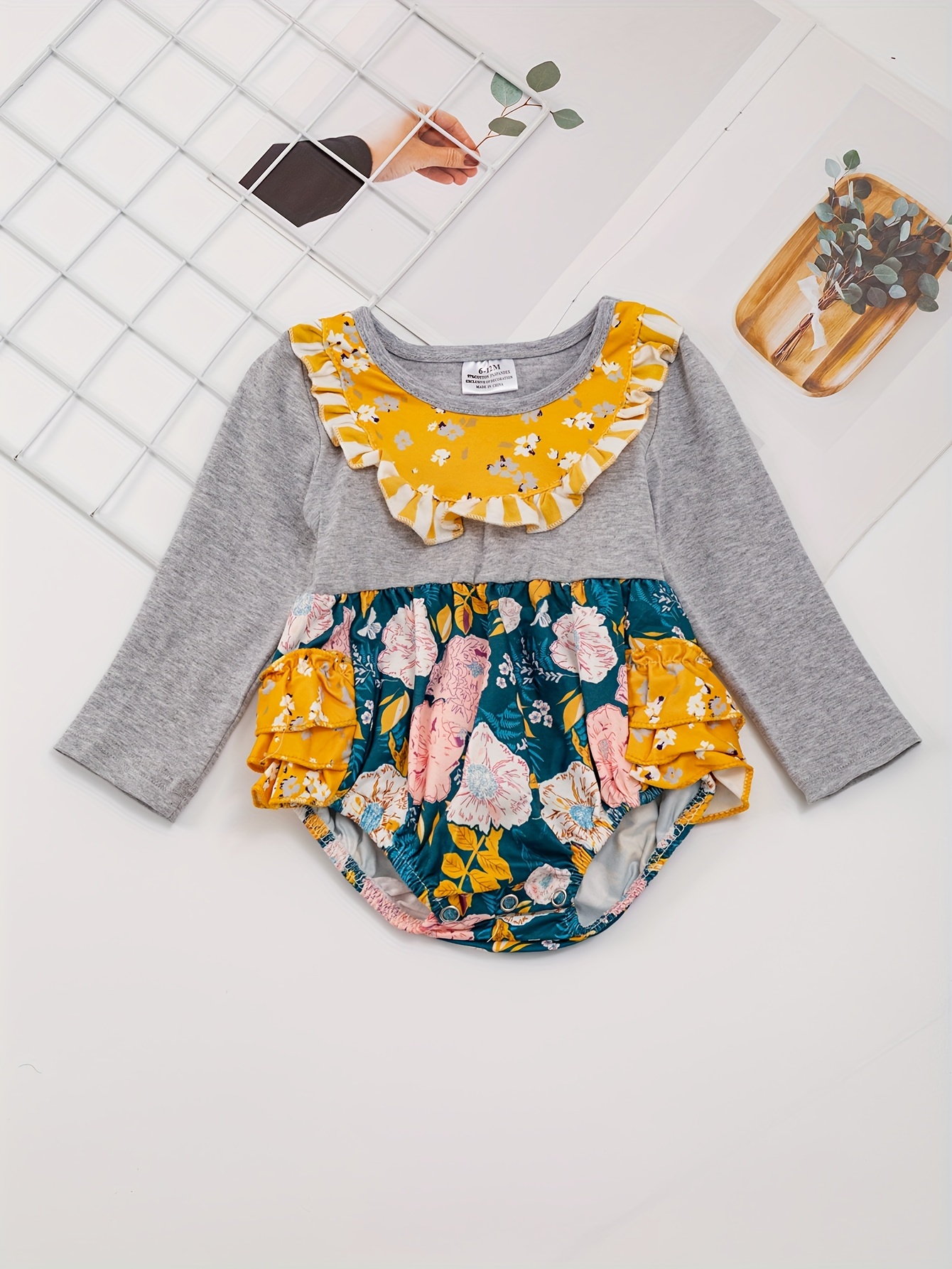 Autumn Baby Girl Cute Floral Print Long Sleeve - Temu Norway