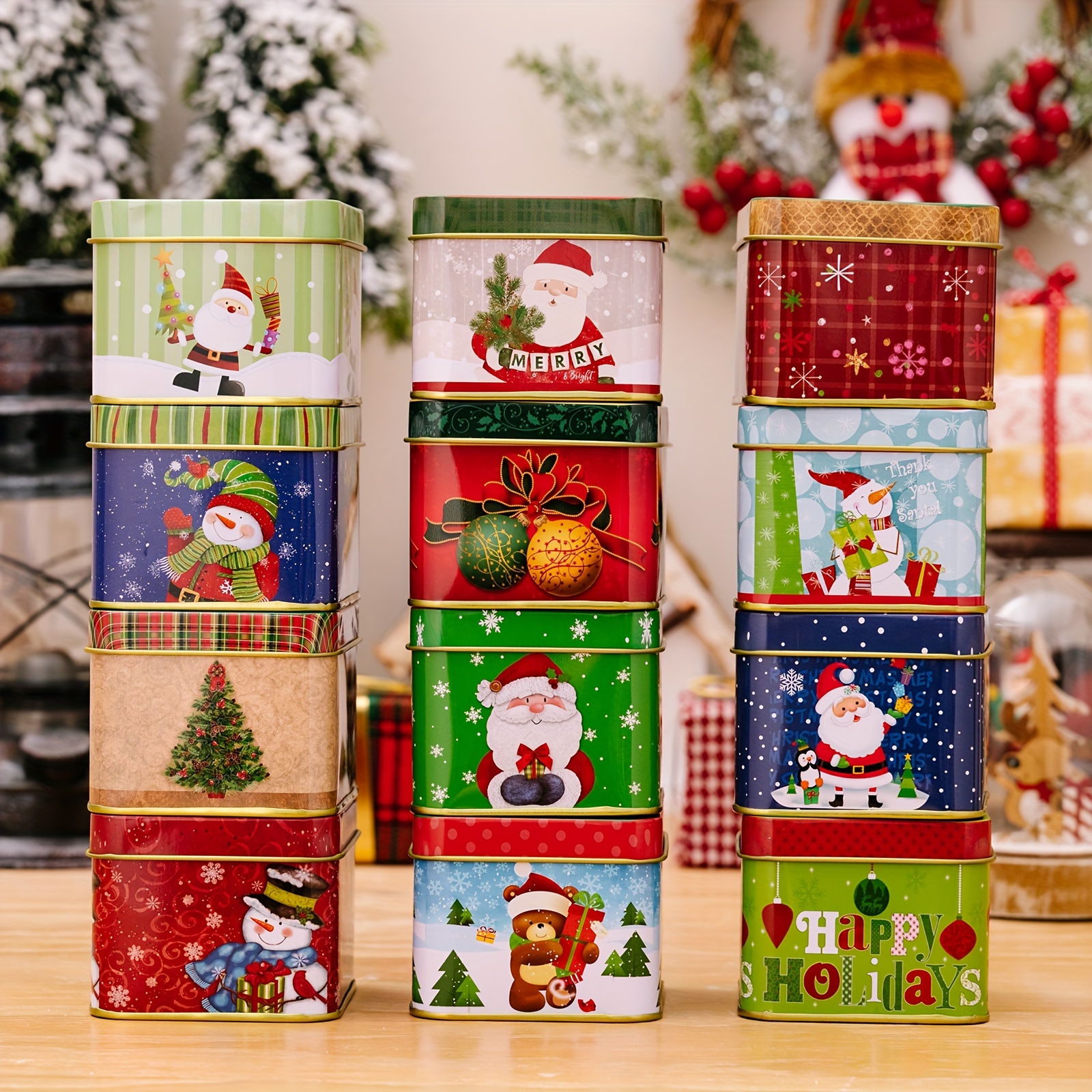 christmas tinplate empty tins candy christmas Temu Morocco