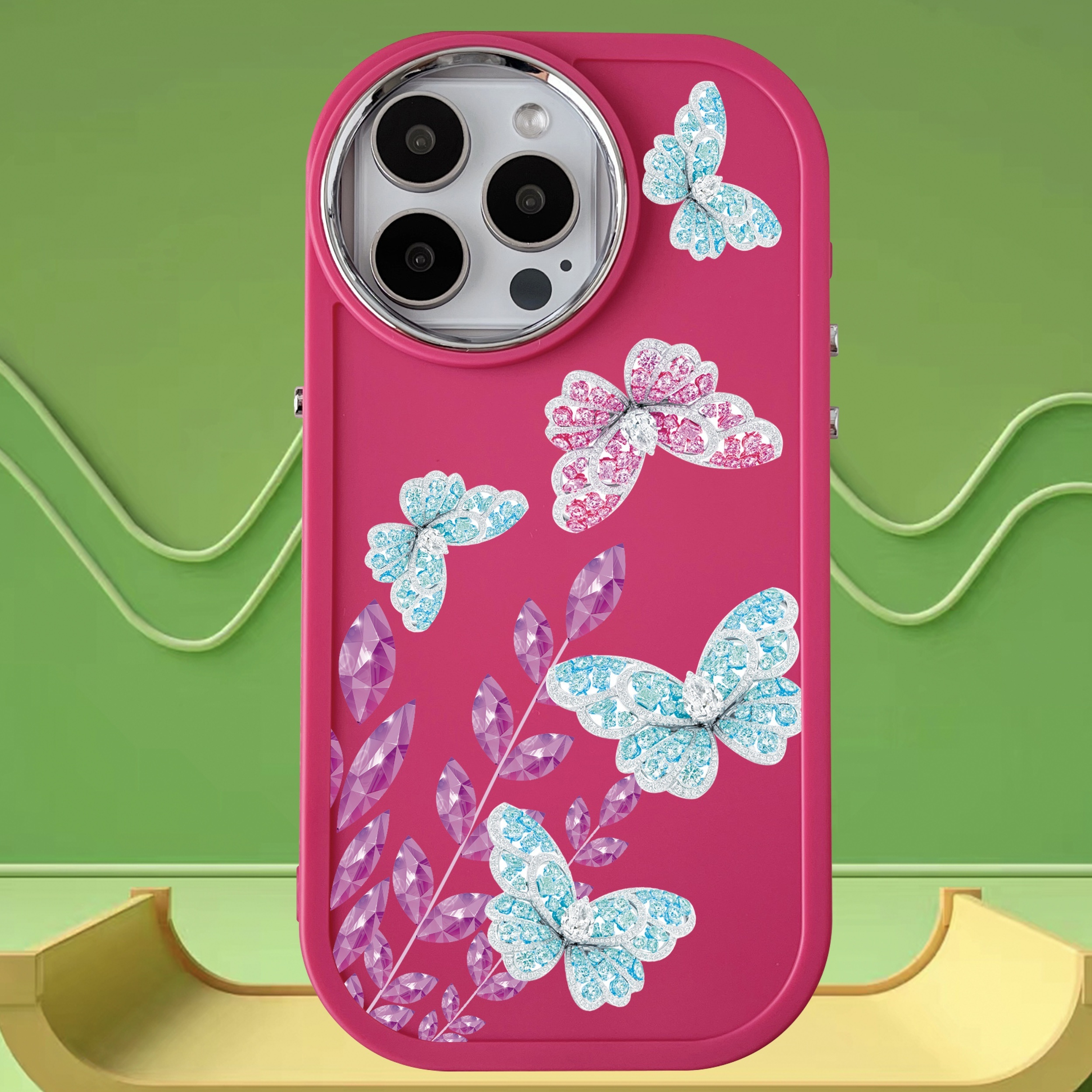 Diamond Flower Butterfly Pattern Phone Case Suitable Iphone - Temu ...