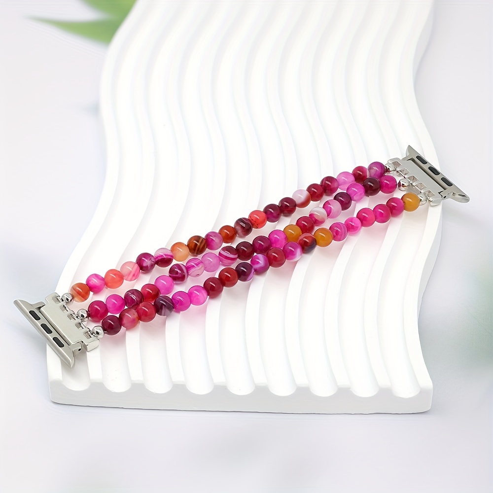 Natural Stone Watch Bands Compatible Men Women Beaded - Temu United Kingdom