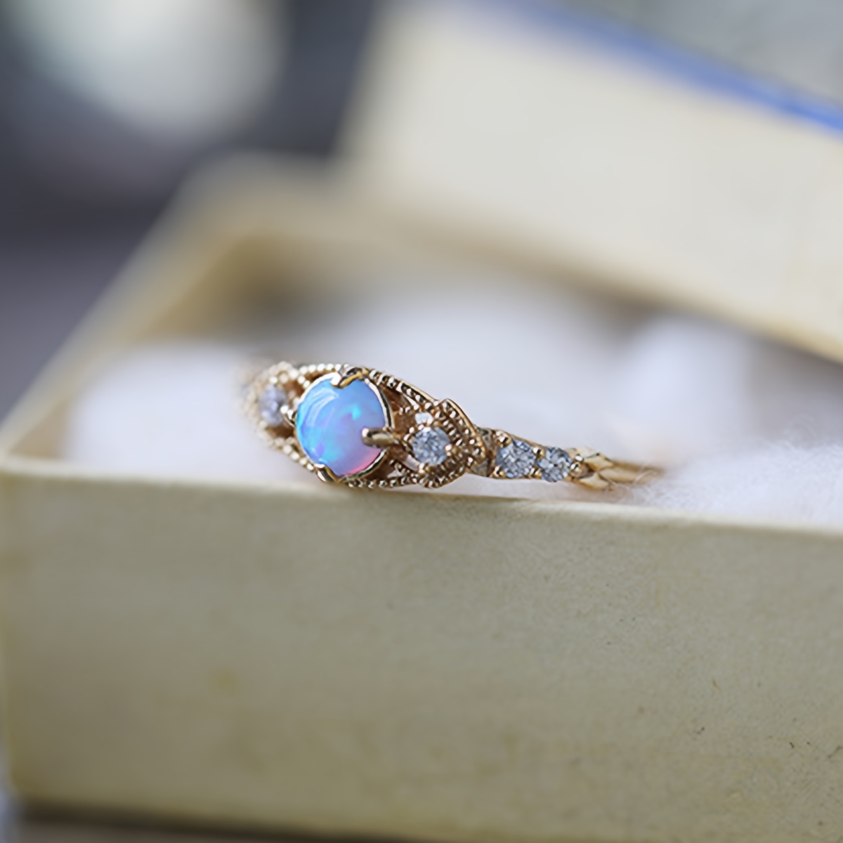 925 Sterling Silber Versprechen Ring Eingelegt Blau Opal - Temu Germany