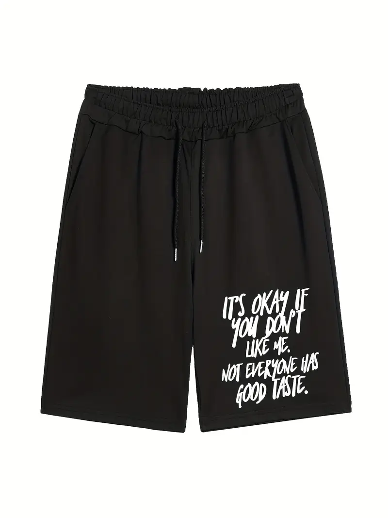 Mens Casual Simple Letters Print Elastic Drawstring Plain Temu