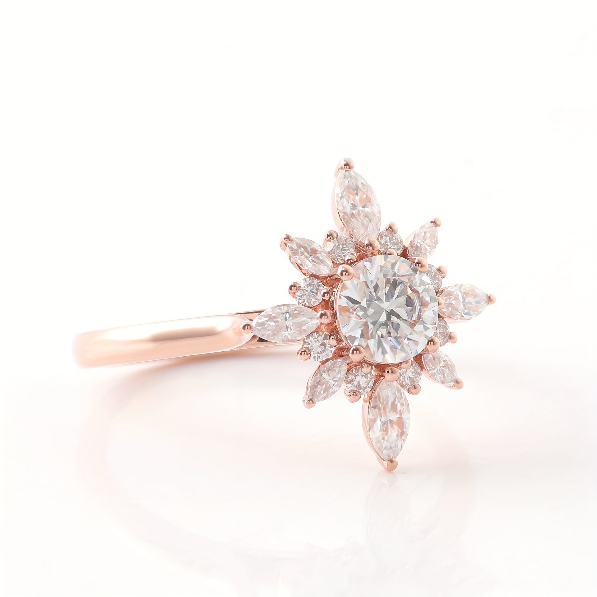 Fashion Flowers Moissanite 925 Sterling Silver Ring - Temu Denmark