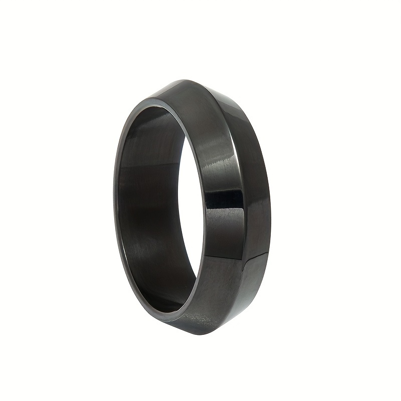 Hip Hop Style Band Ring Made Of Titanium Special Beveled Rhombus Design ...