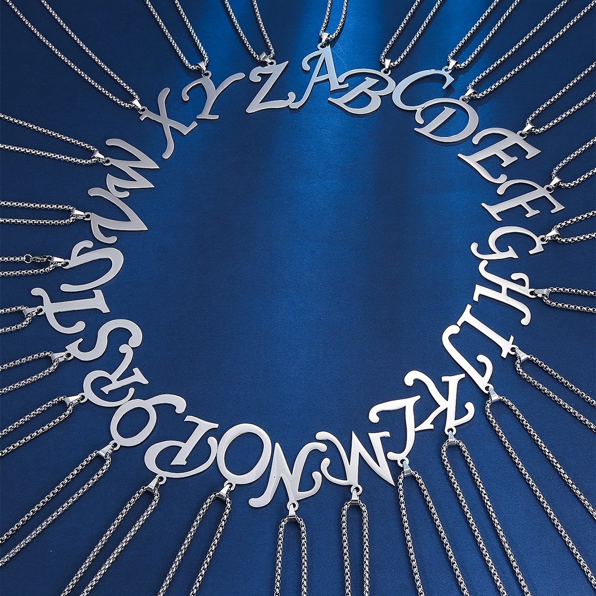 Stainless Steel Retro 26 English Letters Pendant Necklace - Temu Australia