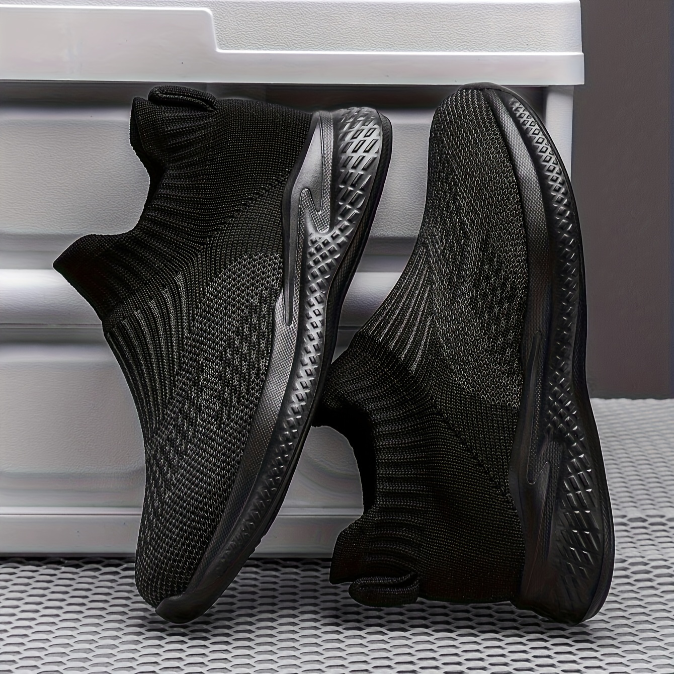 Girl's Trendy Woven Knit Breathable Slip Sock Shoes Comfy - Temu United ...