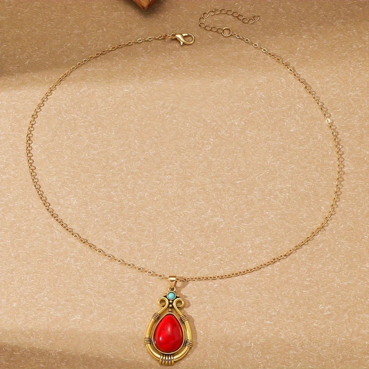 Droplet Shape Red Synthetic Gems Decor Dangle Earrings - Temu United ...