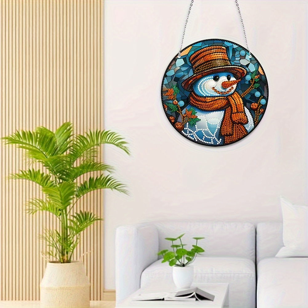 diy christmas diamond art hanging ornament cartoon snowman - Temu Canada