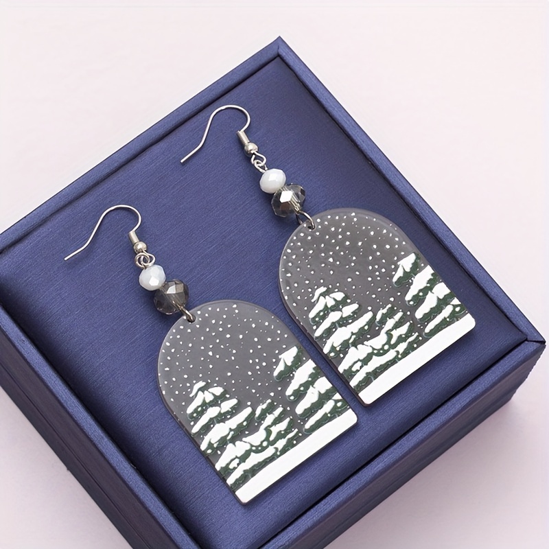 Fashion Christmas Tree Snowflake Drop Earrings, Abstract Face Earrings ...