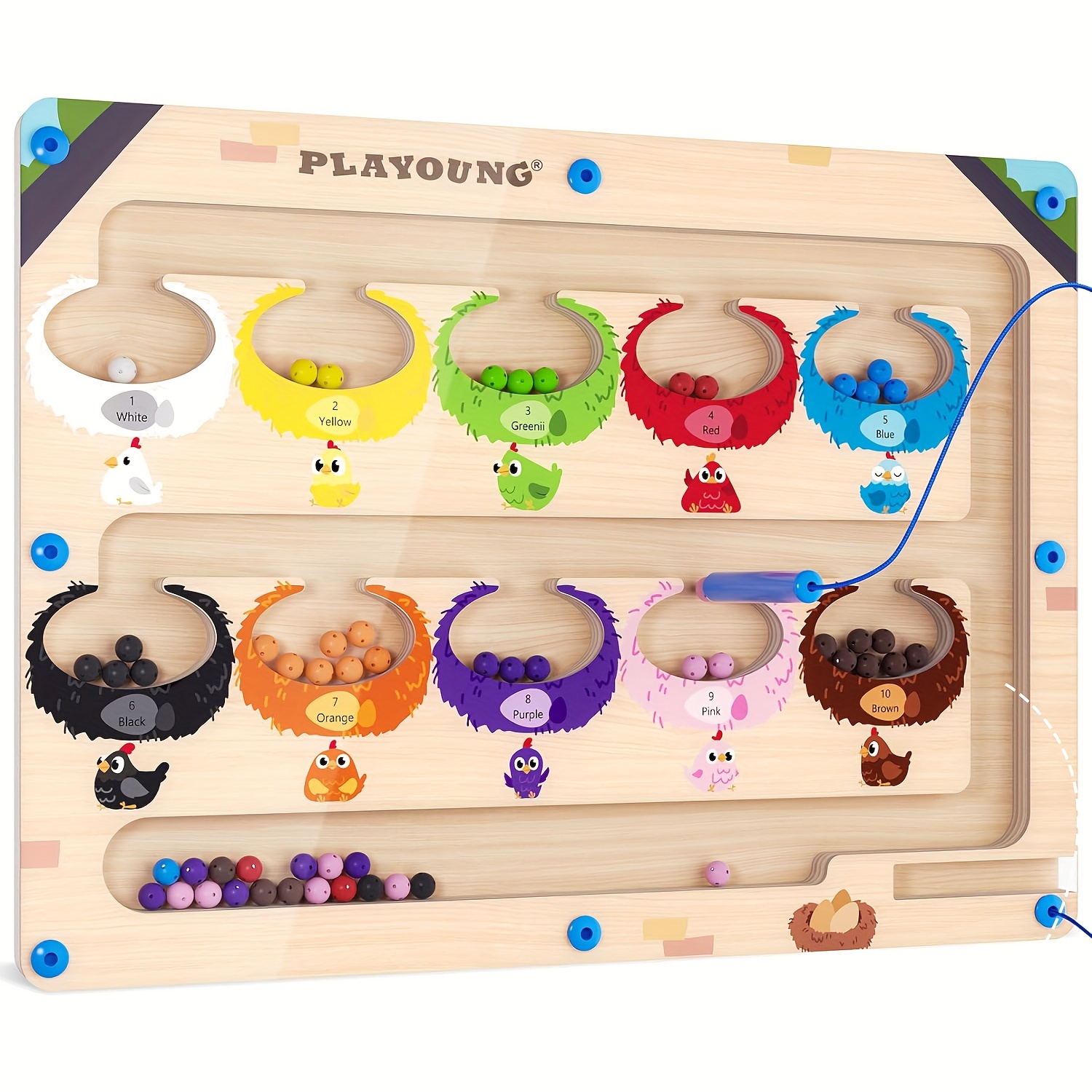 Magnetic Color Number Maze Montessori Wooden Color Matching - Temu ...