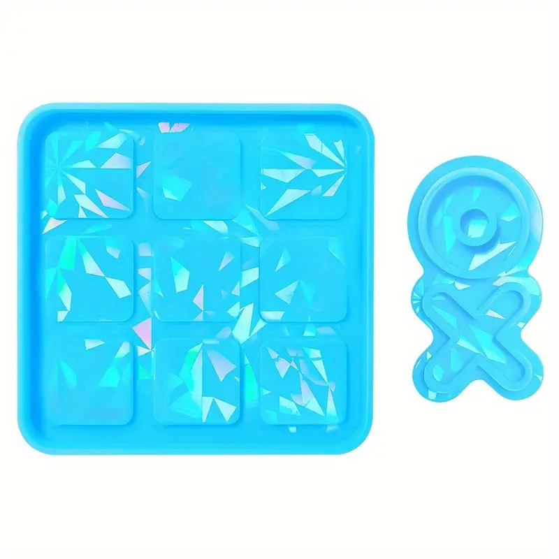 1pc 2pcs 홀로그램 박하 사탕 발가락 수지 금형 Xo 보드 게임 실리콘 금형 가족 게임 에폭시 Xo 체스 게임 Diy
