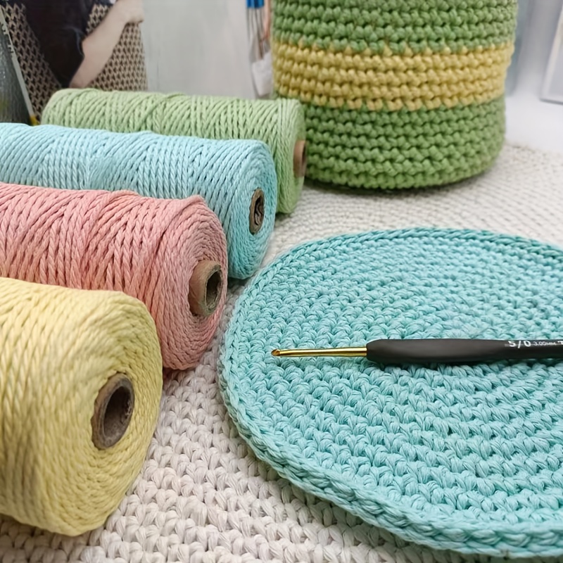 yards of vibrant 2mm cotton rope cord in assorted colors for diy ...