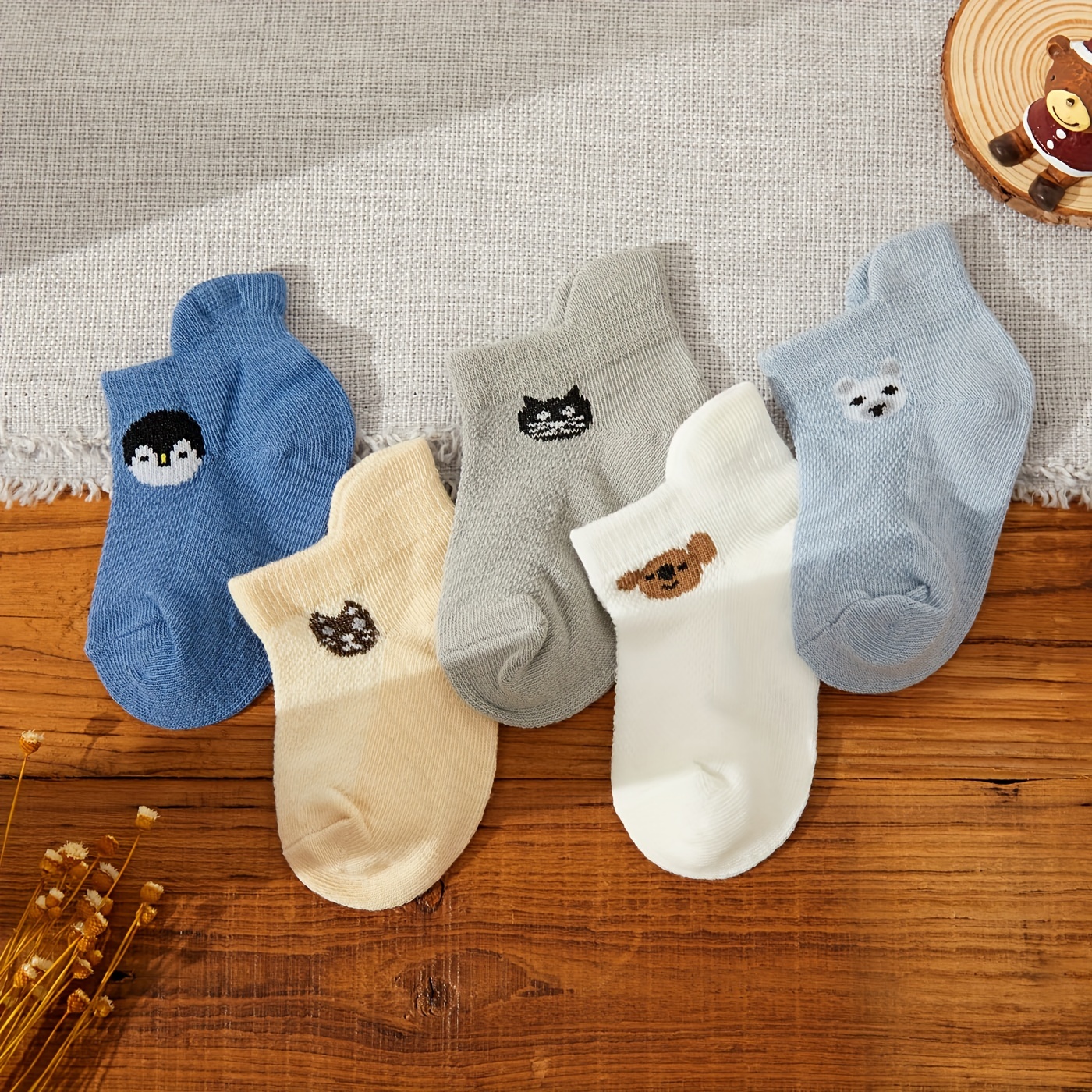 cute animal print ribbed cotton blend socks - Temu New Zealand