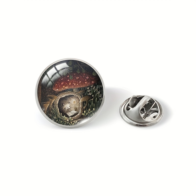 Fairy Tale Cartoon Hedgehog Oil Paintings Glass Lapel Pin - Temu United ...