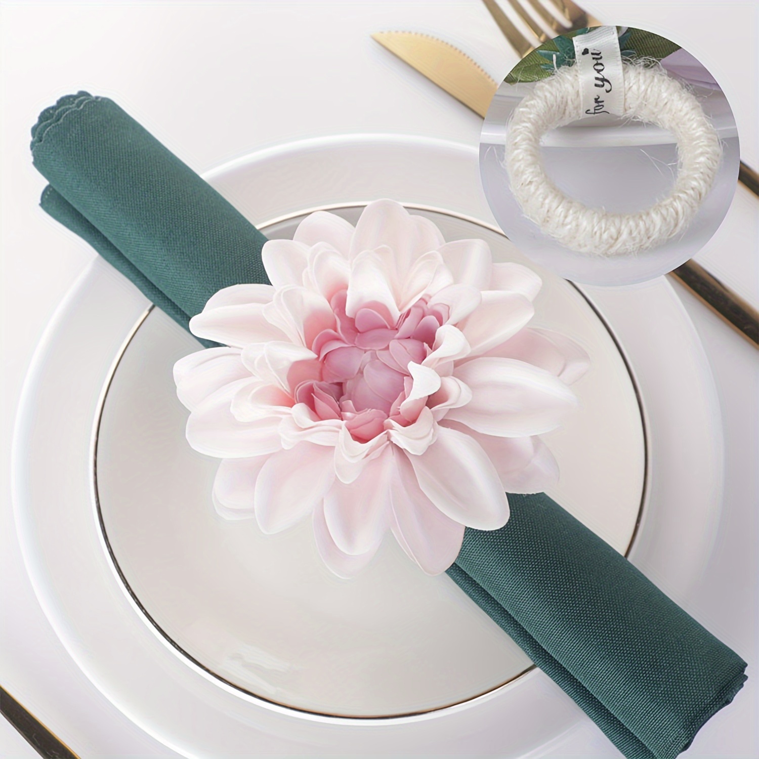 Simulation Lotus Napkin Ring Hotel Table Decoration Napkin - Temu Australia