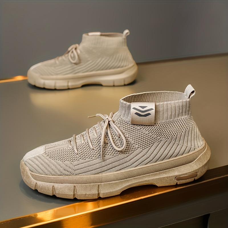 Mens High Top Wear Resistant Sneakers Athletic Shoes Breathable Lace ...