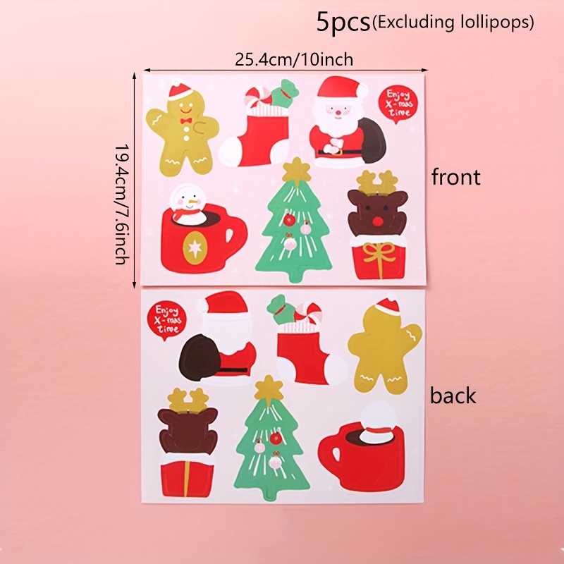 Colorful Christmas Candy Cane Packaging Cards Creative Candy - Temu New ...