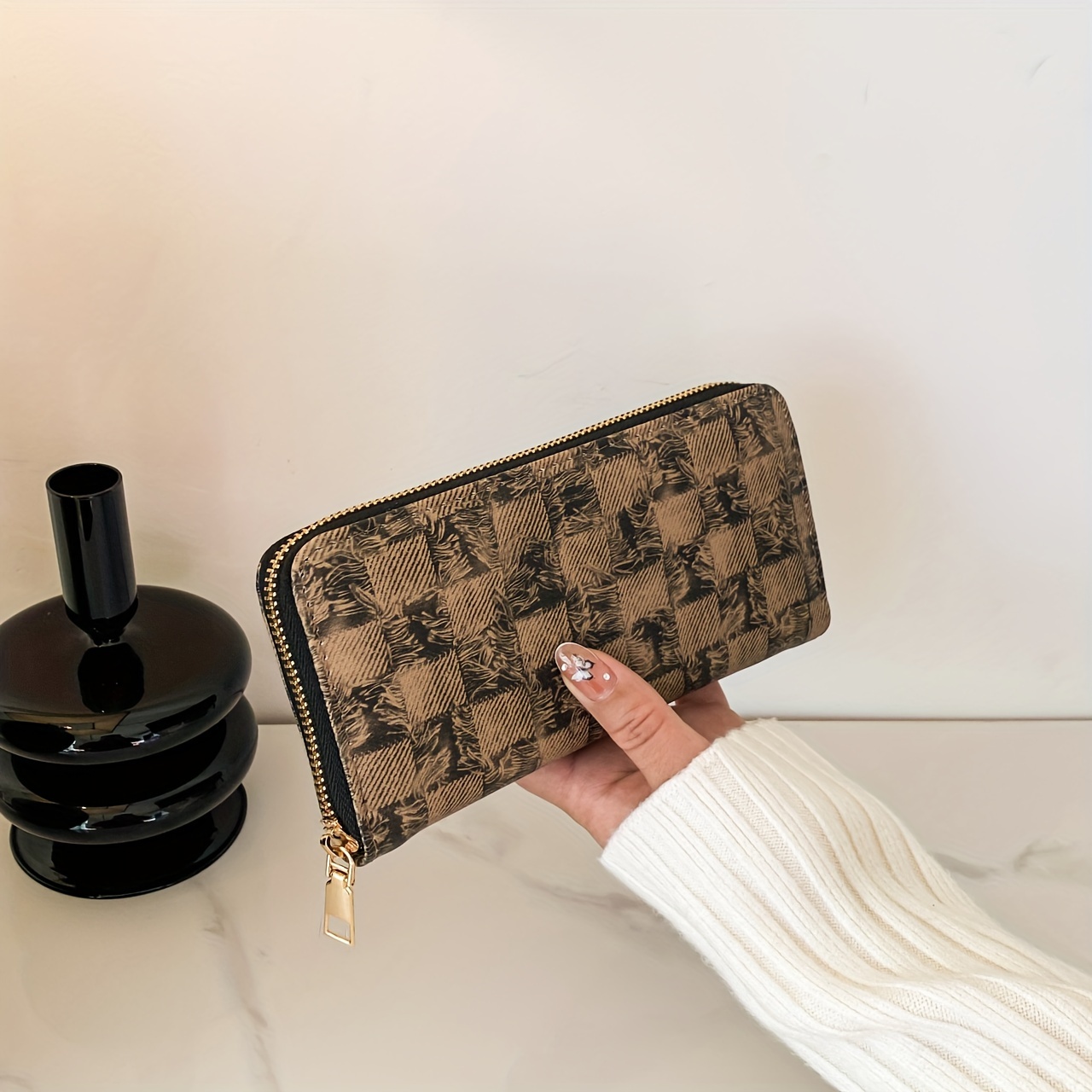 Classic Tassel Decor Long Wallet Zipper Large Capacity Coin - Temu Portugal