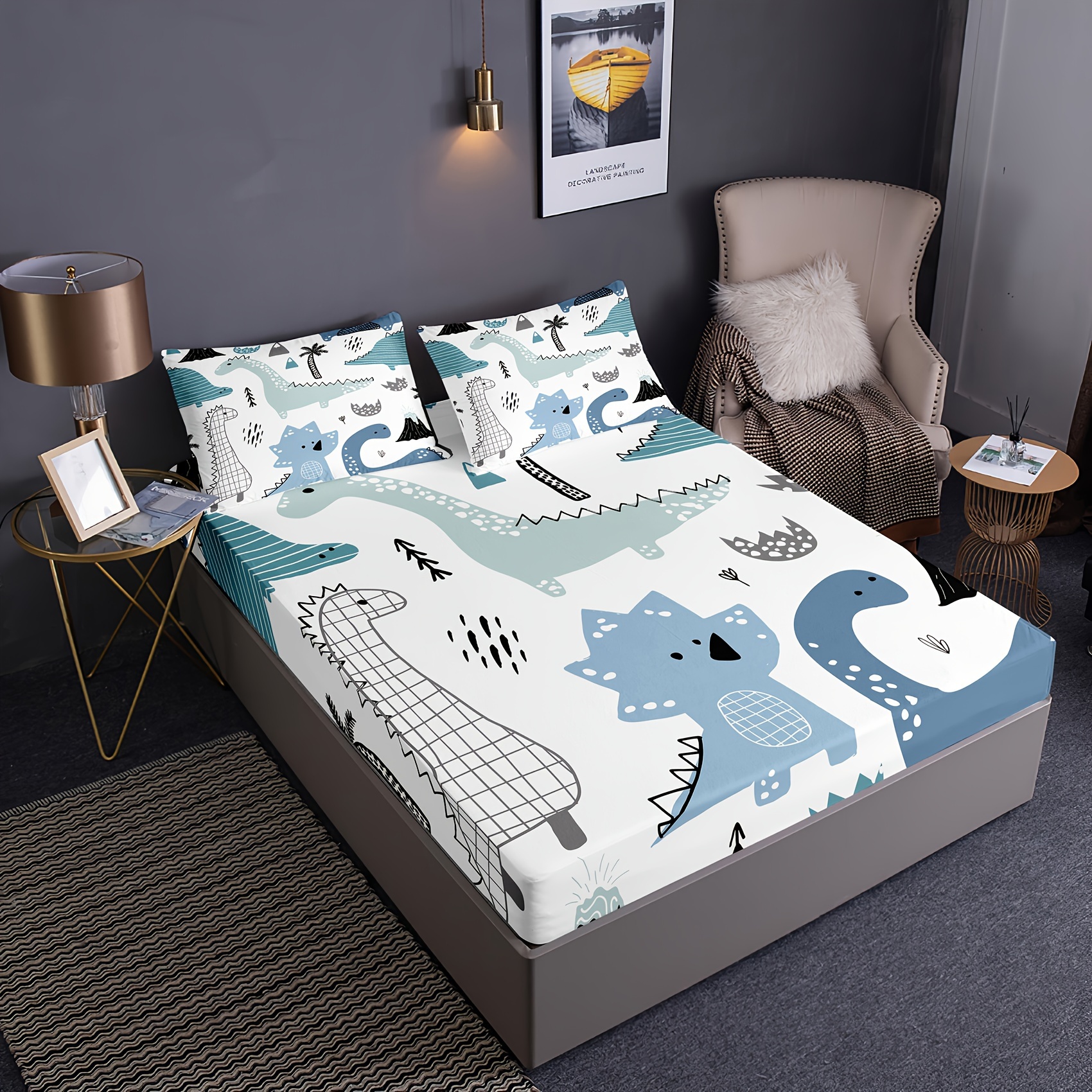 Modern Fitted Sheet Set (1* Fitted Sheet + 2*pillowcases - Temu Ireland