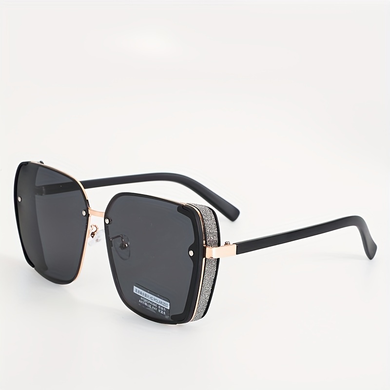 Polarized Large Women Metal Frame Glitter Fashion Gradient - Temu Canada