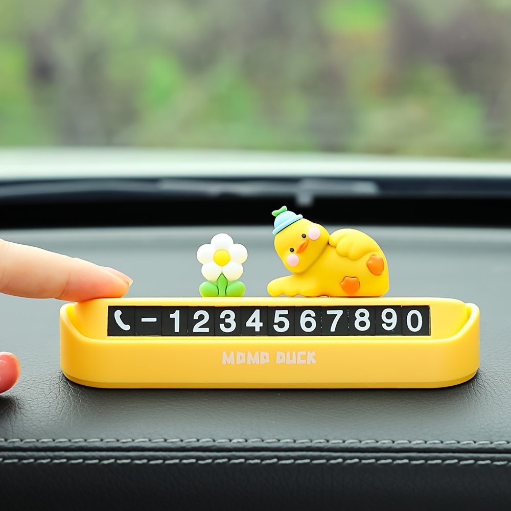 Cute Duck Design Car Temporary Parking Phone Number Plate - Temu Canada