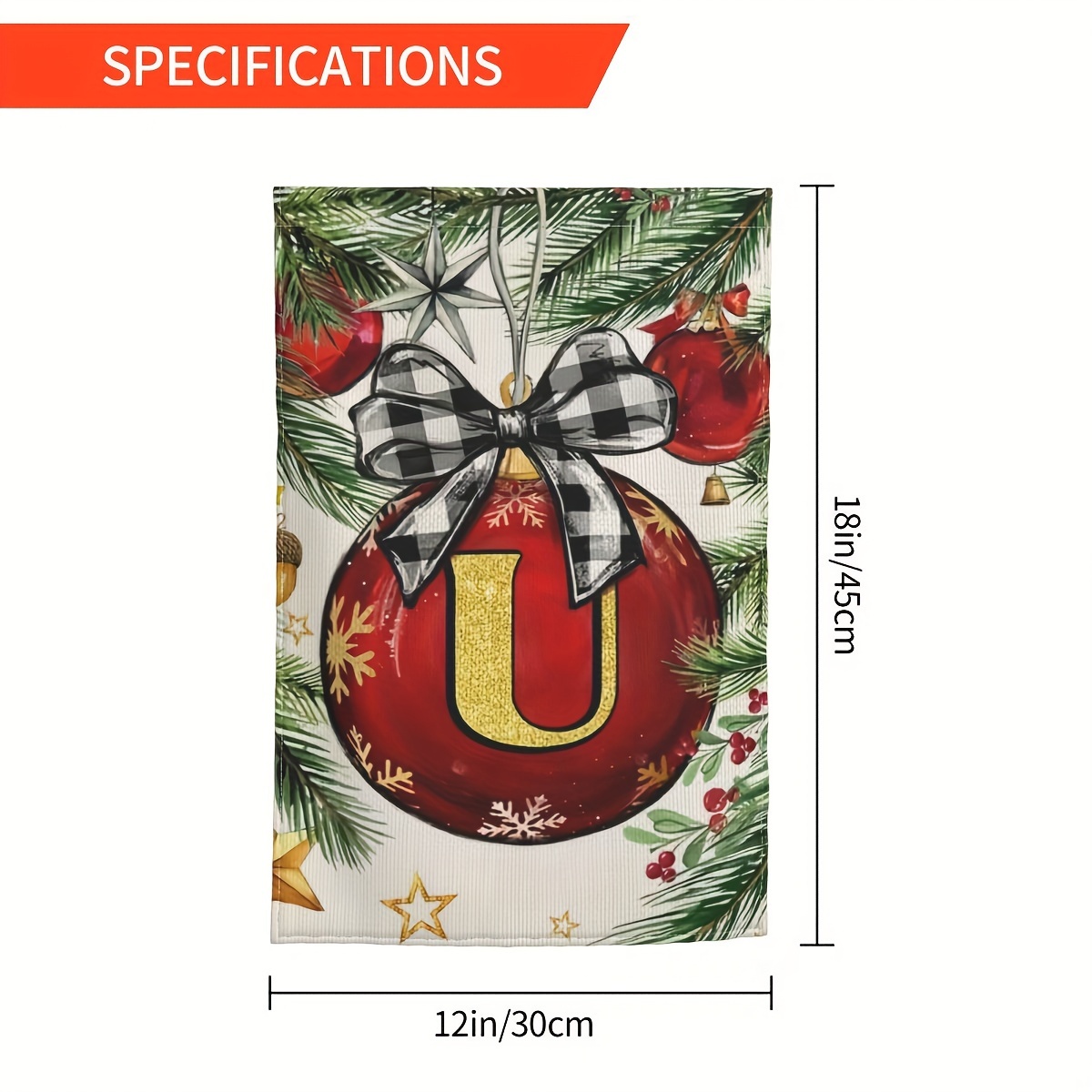 Christmas Monogram Letter U Garden Flag Double Sided Small - Temu Canada