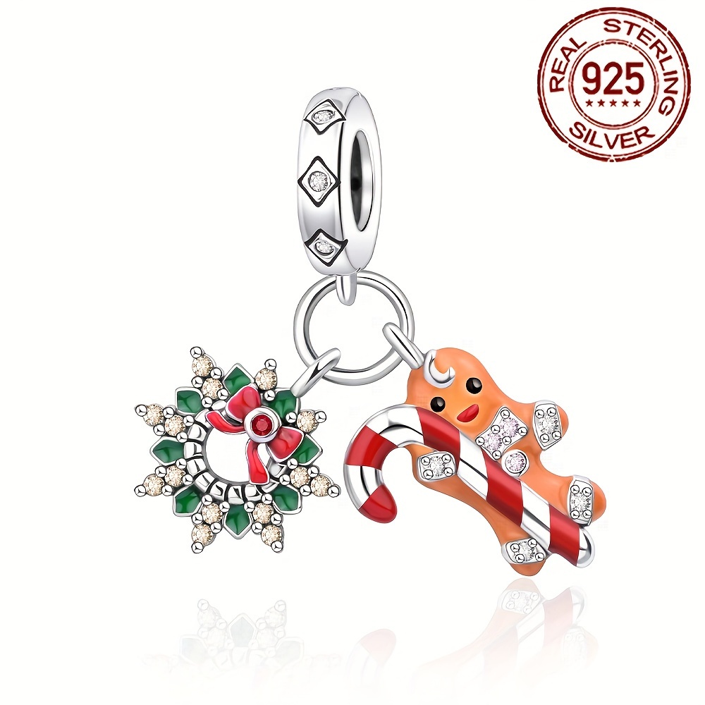 S925 Silver Classic Christmas Series Charm Beads Bracelet - Temu United ...