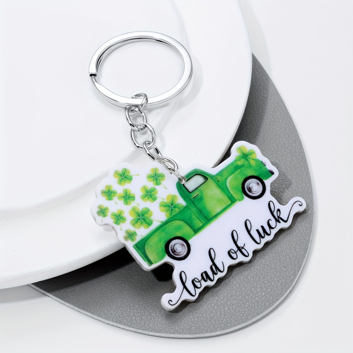 Trolley Token Lucky Four Leaf Clover Fortune Keychain Shamrock ...