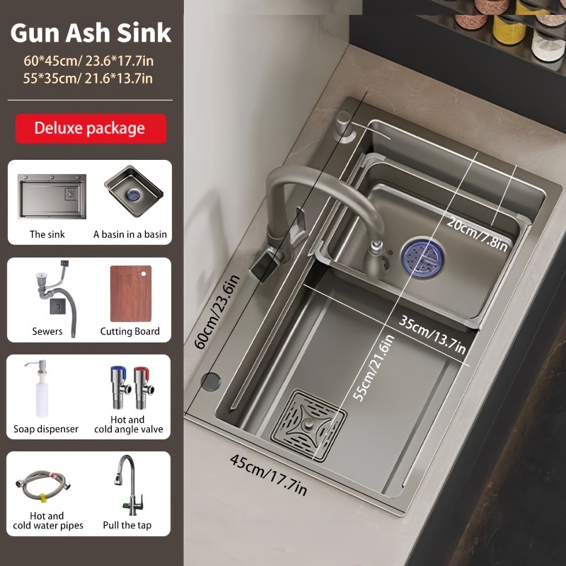 1 Satz Gemüsewaschbecken Küchenspüle Einzelspüle Verdicktes - Temu Germany