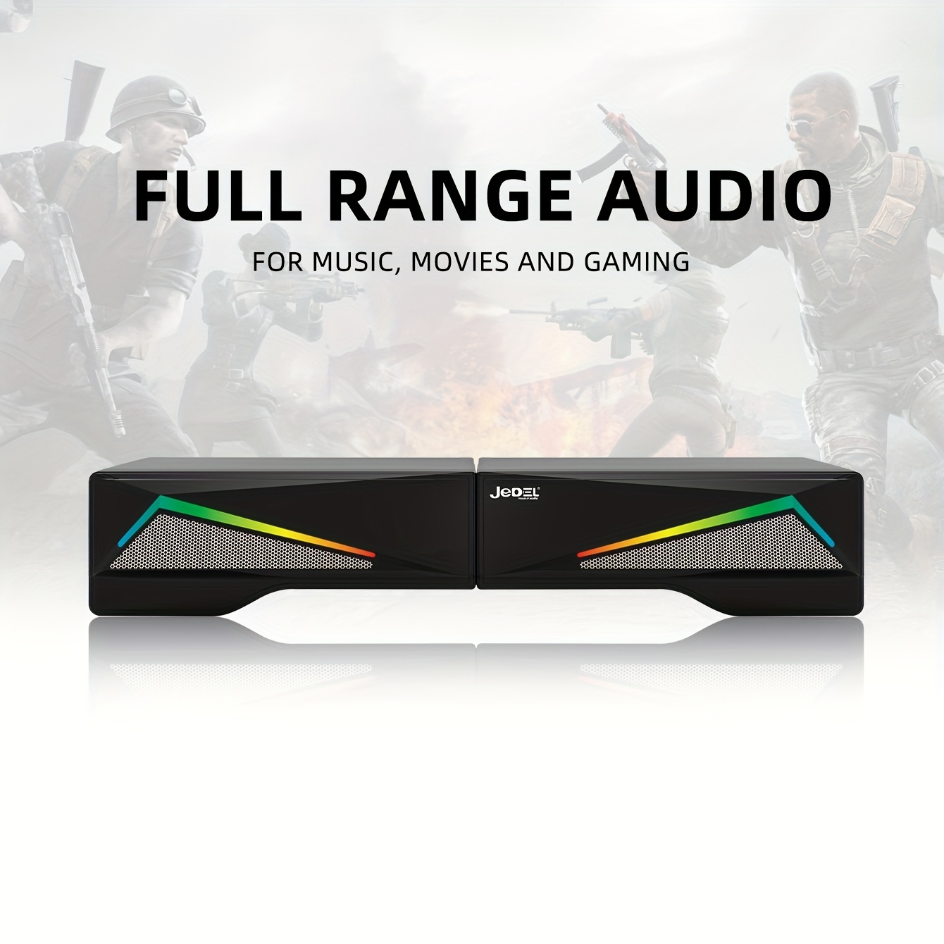 Jedel S550 Wired Usb Detachable Combined Speakers Rgb Gaming Pc Speaker With Enhanced Stereo ...