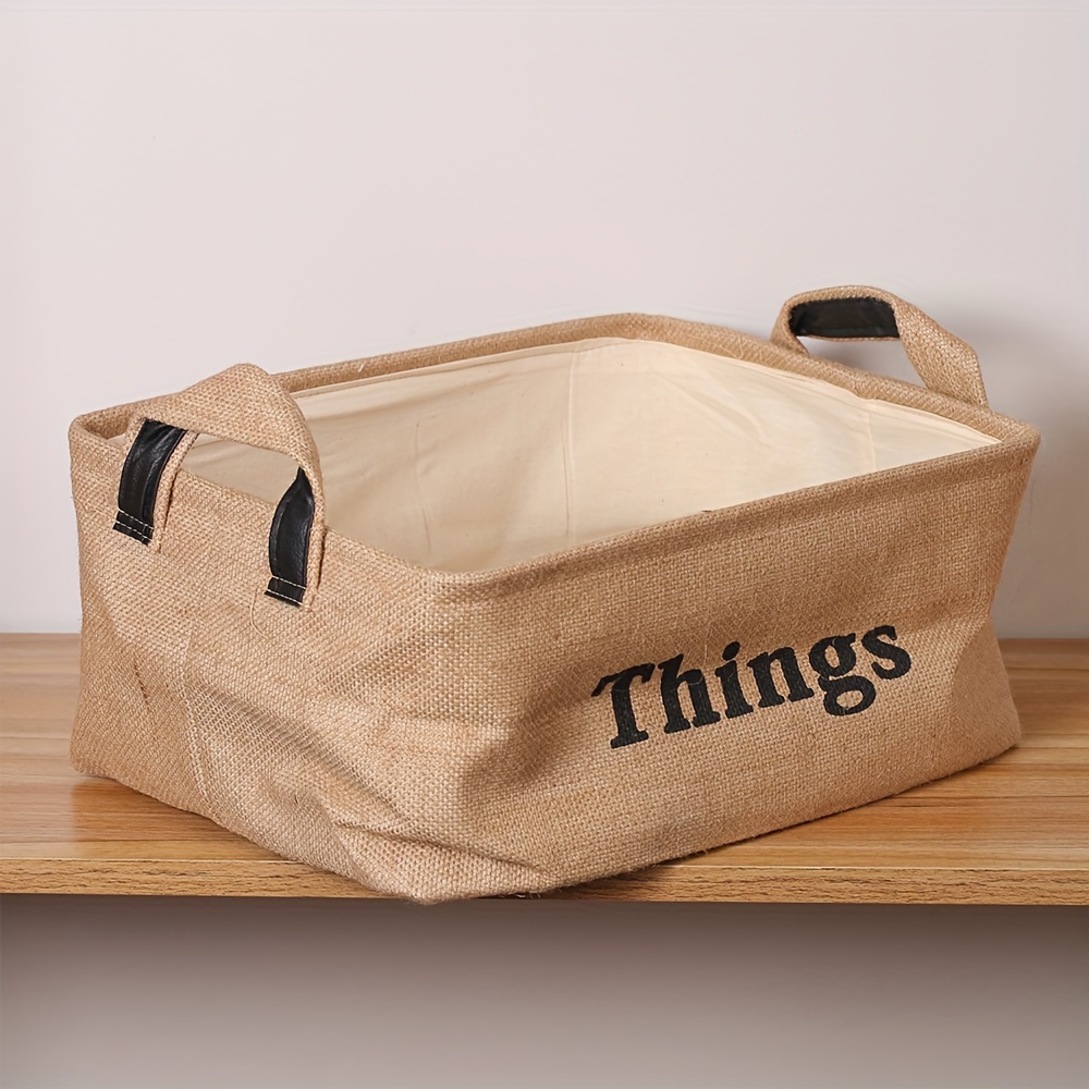 Pastoral Style Storage Basket Thickened Linen Fabric Storage - Temu ...