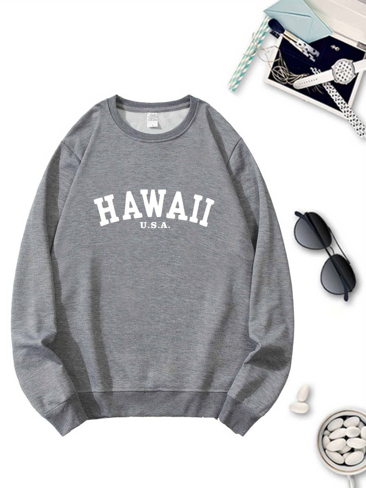 Letter Print Pullover Sweatshirt Casual Long Sleeve Crew Temu South