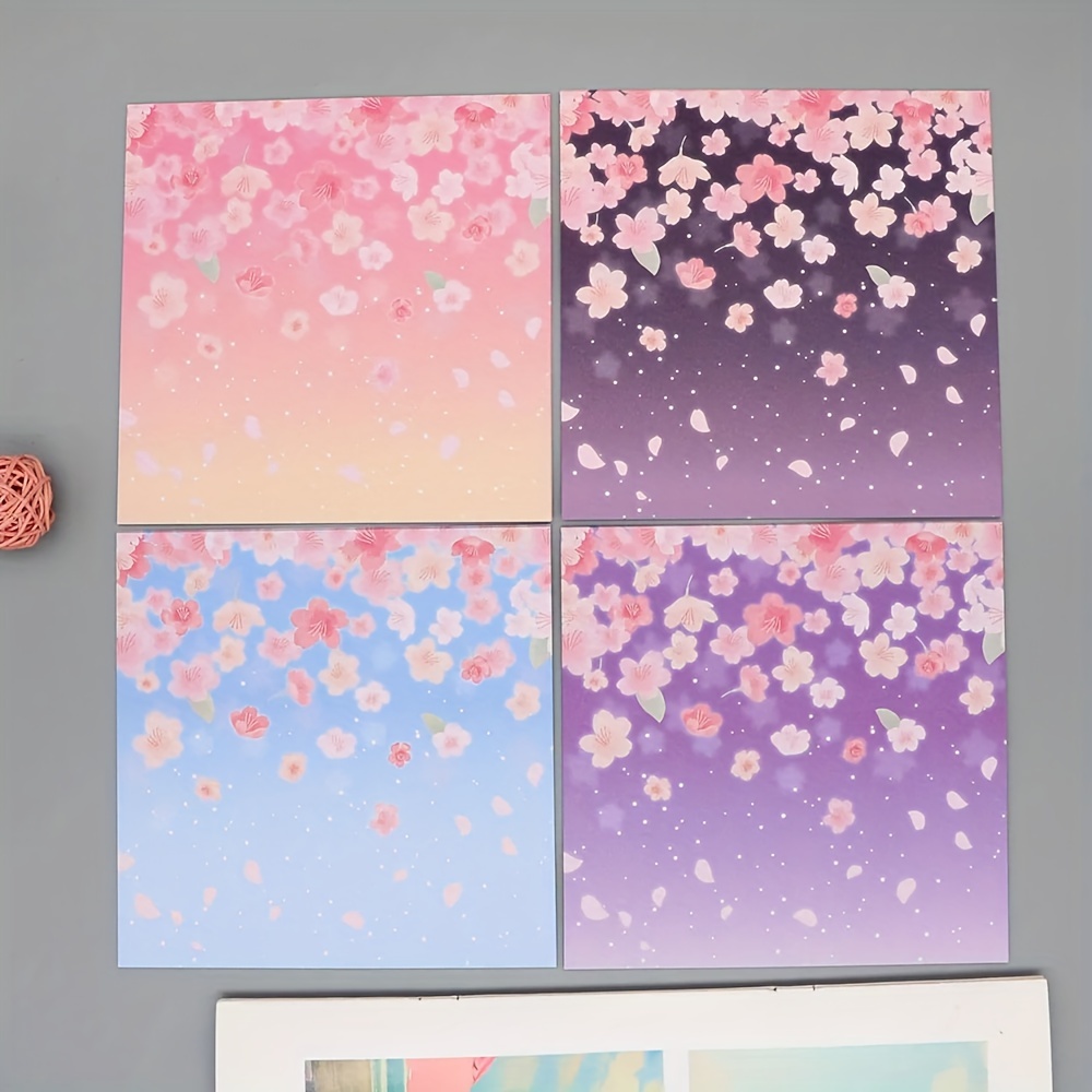 Sakura Pattern Origami 6x6 Paper Kit 50 Pages 8 Vivid Color - Temu