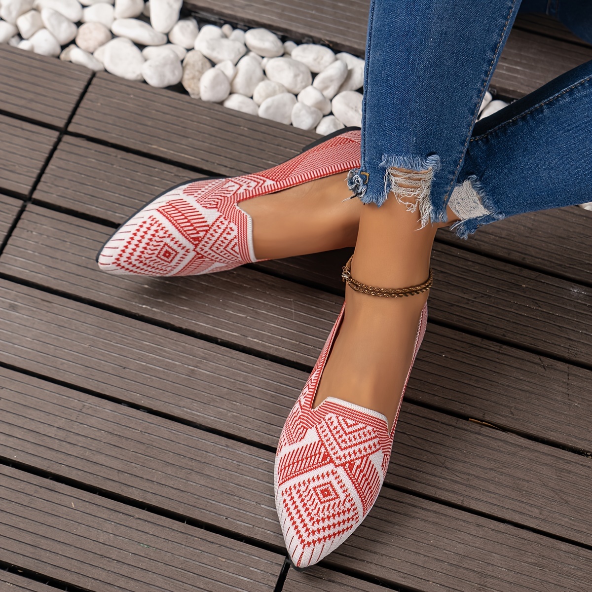 Zapatos Planos Punto Transpirable Mujer Zapatos Casuales - Temu Mexico