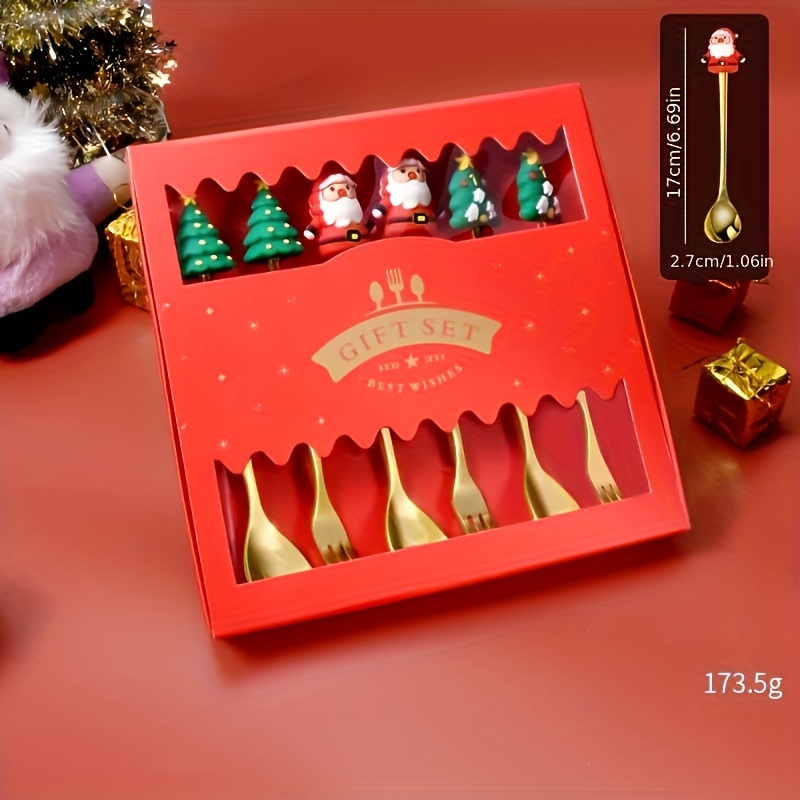 Christmas Fork Spoon Gift Box Set Creative Santa Claus - Temu United ...
