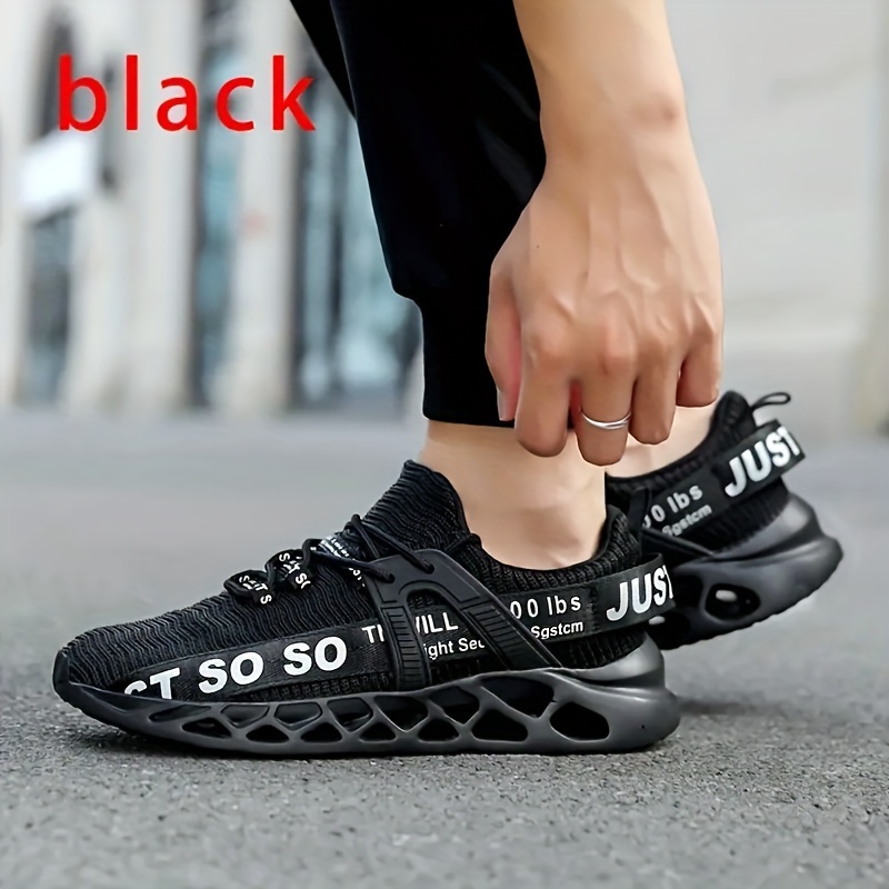 Woven Knit Breathable Sneakers Plus Size Men s Trendy Shock - Temu ...