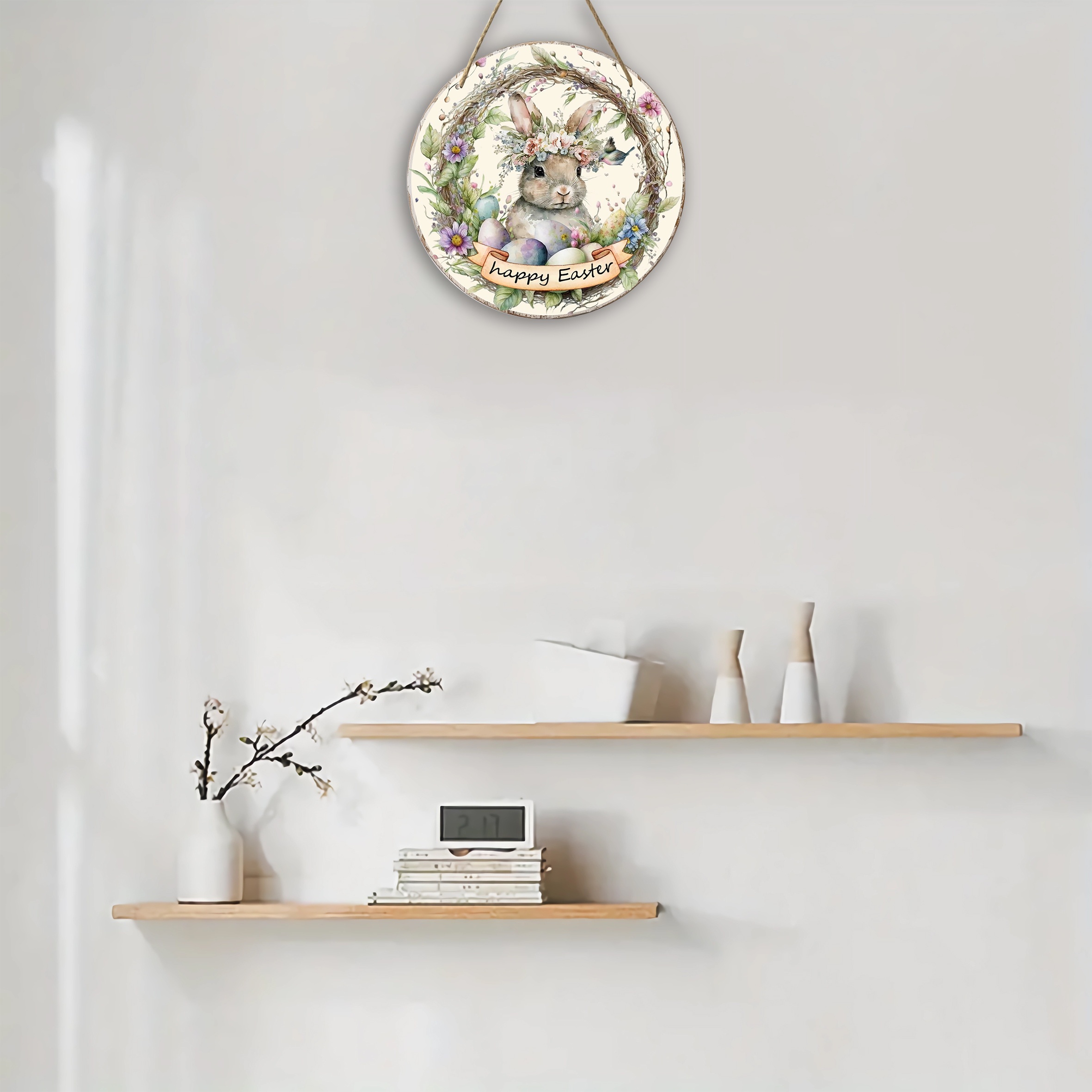 Happy Easter Bunny Sign Wreath Sign Easter Egg Sign Spring - Temu