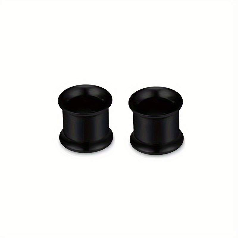 Punk Hip Hop Style Hollow Round Ear Plugs Stainless Steel - Temu United ...