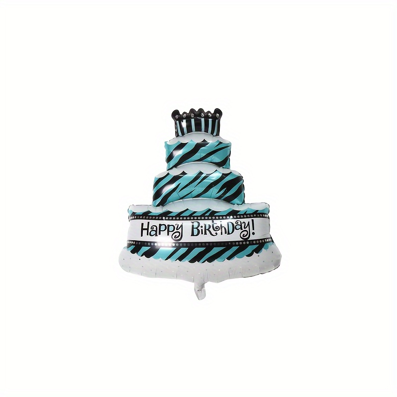1pc Happy Birthday Cake Balloons Large Colorful Birthday Cake Aluminum ...
