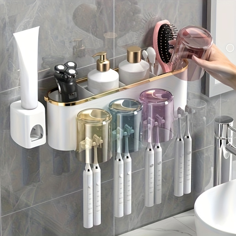 1pc Wall Mounted Toothbrush Holder Space Saving Organizer - Temu United ...