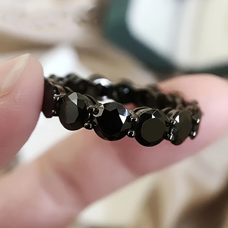 Black Moissanite Ring Fashion Trendy Men's Tail Ring - Temu United Kingdom