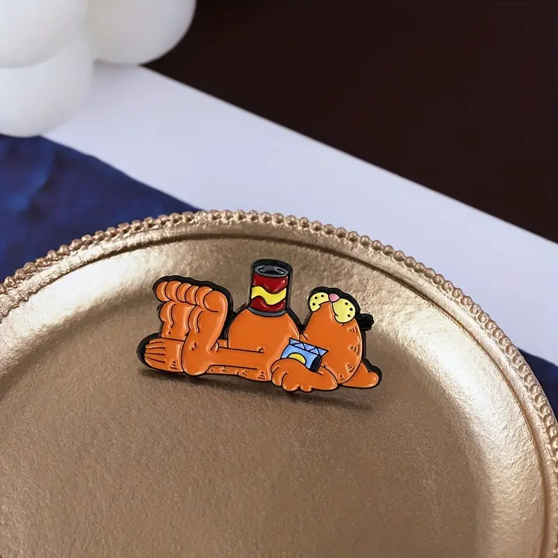 1 Pieza Dibujos Animados Garfield Broche Ropa Sombrero Pin Insignia