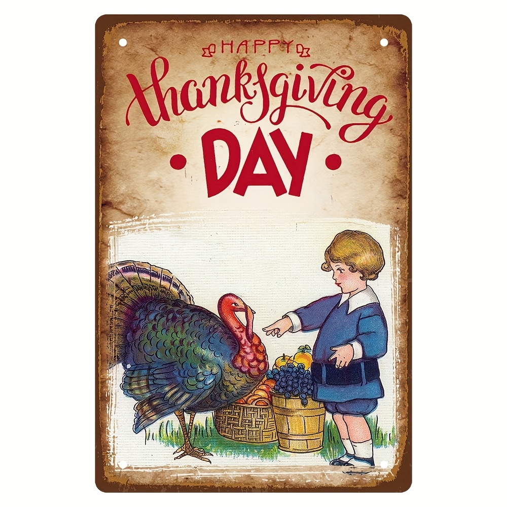 Metal Tin Sign Thanksgiving Art Vintage Plaque Decor Wall - Temu Canada
