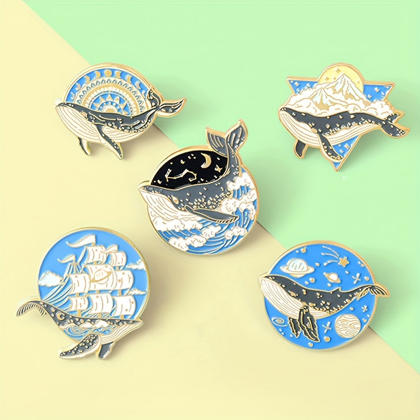 Exquisite Creative Design Whale Series Alloy Brooch Wave - Temu United ...